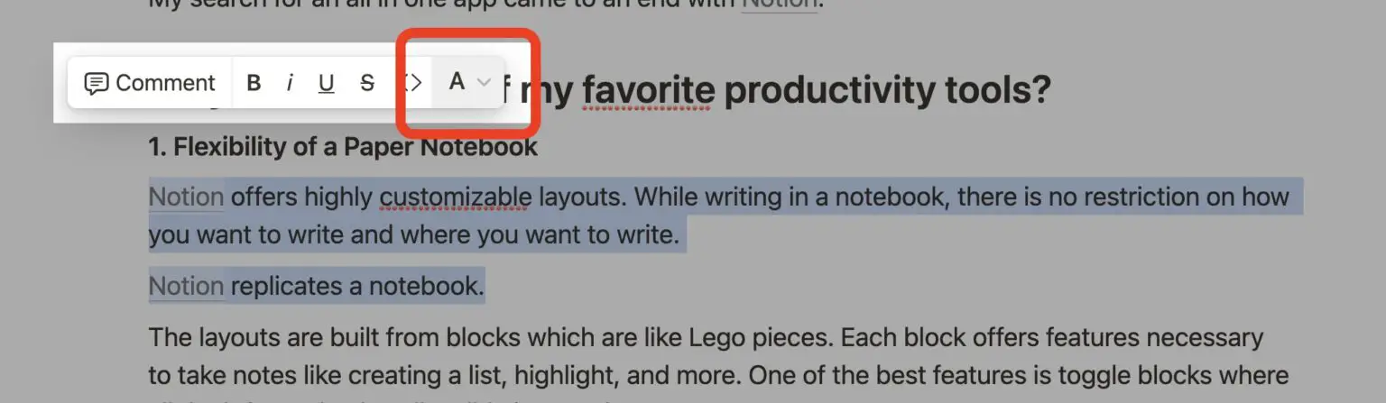Highlighting Text in Notion - Simple Guide with Screenshots - Tools2Study